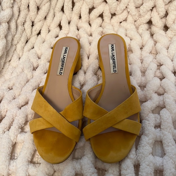 Karl Lagerfeld | Shoes | Karl Lagerfeld Paris Fawn Canary Block Heel ...